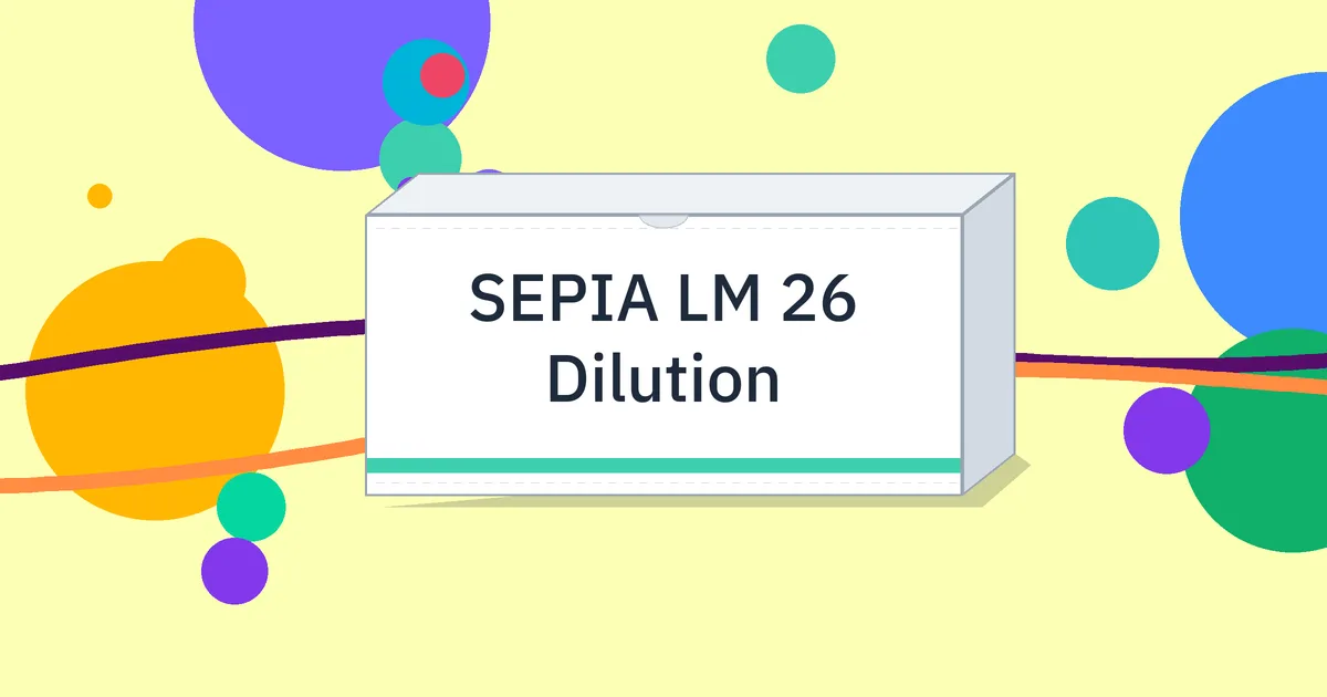 Symbolbild: Packung mit der Aufschrift SEPIA LM 26 Dilution (PZN 13188620) – Verfügbarkeit und Bezug in Apotheken in Frankfurt am Main