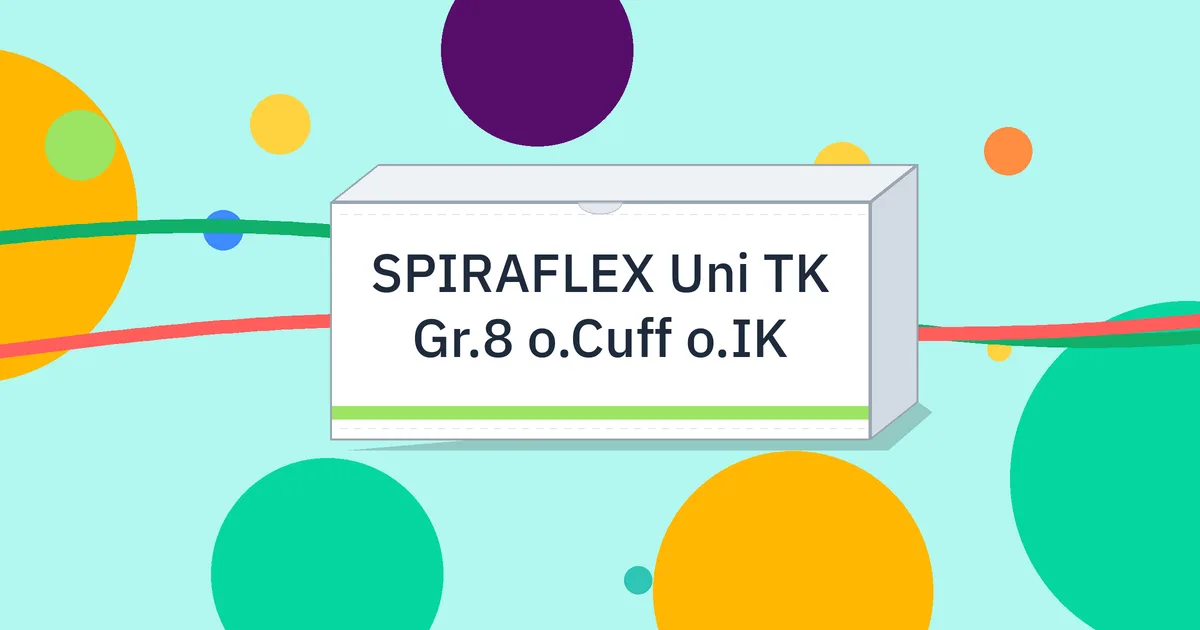 Symbolbild: Packung mit der Aufschrift SPIRAFLEX Uni TK Gr.8 o.Cuff o.IK (PZN 06847789) – Verfügbarkeit und Bezug in Apotheken in Frankfurt am Main