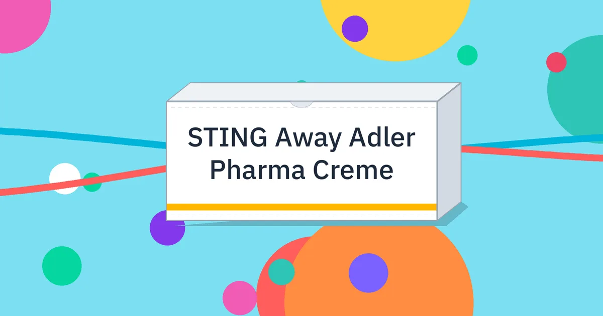 Symbolbild: Packung mit der Aufschrift STING Away Adler Pharma Creme (PZN 05468239) – Verfügbarkeit und Bezug in Apotheken in Frankfurt am Main