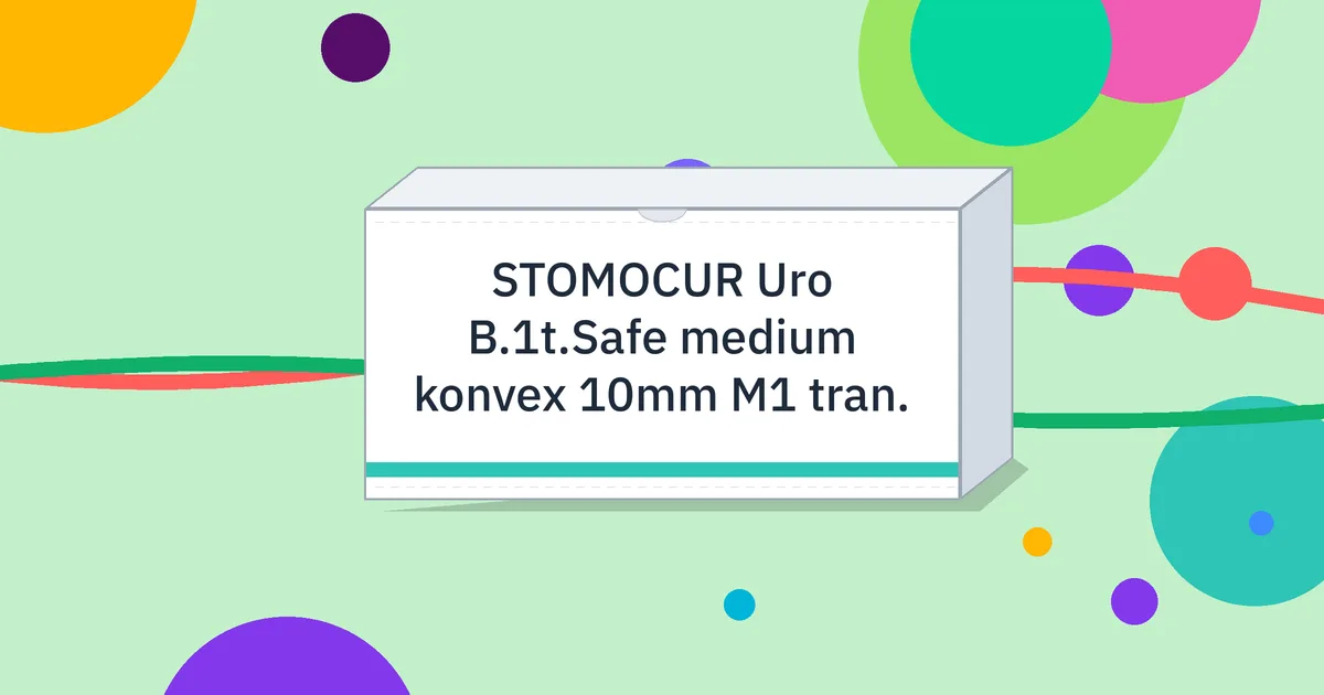 Symbolbild: Packung mit der Aufschrift STOMOCUR Uro B.1t.Safe medium konvex 10mm M1 tran. (PZN 18192655) – Verfügbarkeit und Bezug in Apotheken in Frankfurt am Main