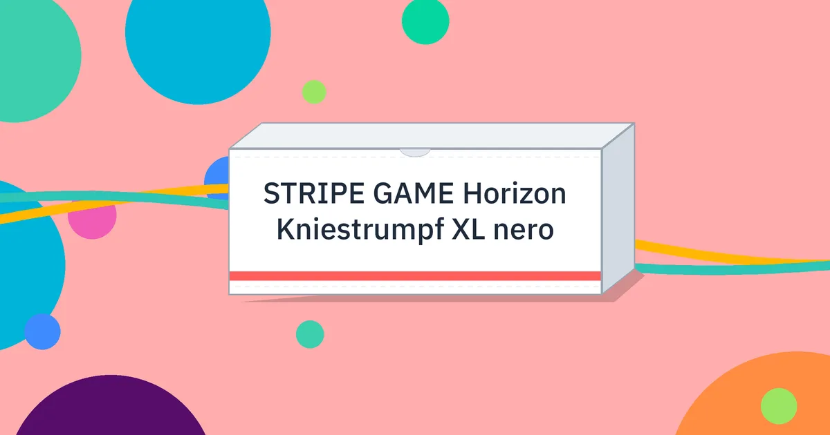 Symbolbild: Packung mit der Aufschrift STRIPE GAME Horizon Kniestrumpf XL nero (PZN 20209021) – Verfügbarkeit und Bezug in Apotheken in Frankfurt am Main