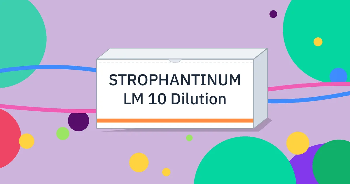 Symbolbild: Packung mit der Aufschrift STROPHANTINUM LM 10 Dilution (PZN 13684537) – Verfügbarkeit und Bezug in Apotheken in Frankfurt am Main