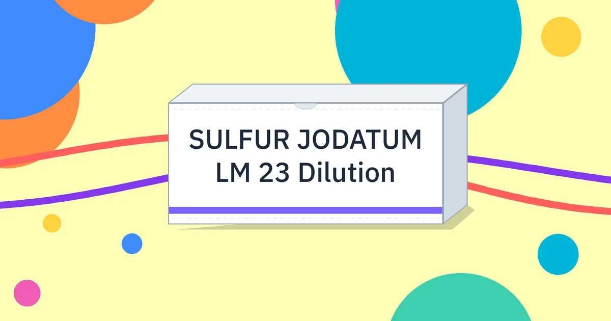 Symbolbild: Packung mit der Aufschrift SULFUR JODATUM LM 23 Dilution (PZN 13210437) – Verfügbarkeit und Bezug in Apotheken in Frankfurt am Main