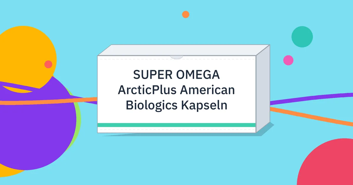 Symbolbild: Packung mit der Aufschrift SUPER OMEGA ArcticPlus American Biologics Kapseln (PZN 16891219) – Verfügbarkeit und Bezug in Apotheken in Frankfurt am Main