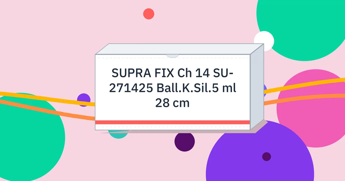 Symbolbild: Packung mit der Aufschrift SUPRA FIX Ch 14 SU-271425 Ball.K.Sil.5 ml 28 cm (PZN 00445541) – Verfügbarkeit und Bezug in Apotheken in Frankfurt am Main