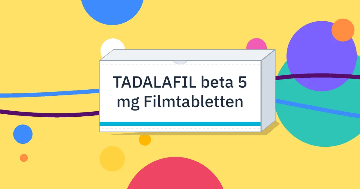 Symbolbild: Packung mit der Aufschrift TADALAFIL beta 5 mg Filmtabletten (PZN 13700029) – Verfügbarkeit und Bezug in Apotheken in Frankfurt am Main