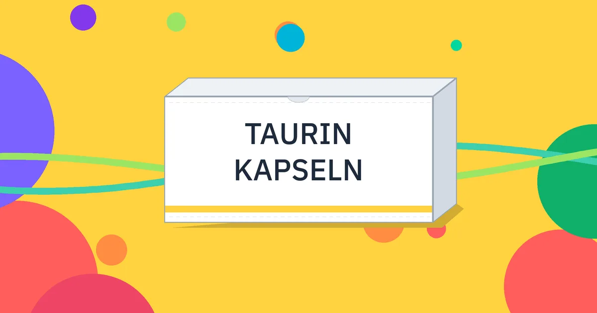 Symbolbild: Packung mit der Aufschrift TAURIN KAPSELN (PZN 14210712) – Verfügbarkeit und Bezug in Apotheken in Frankfurt am Main