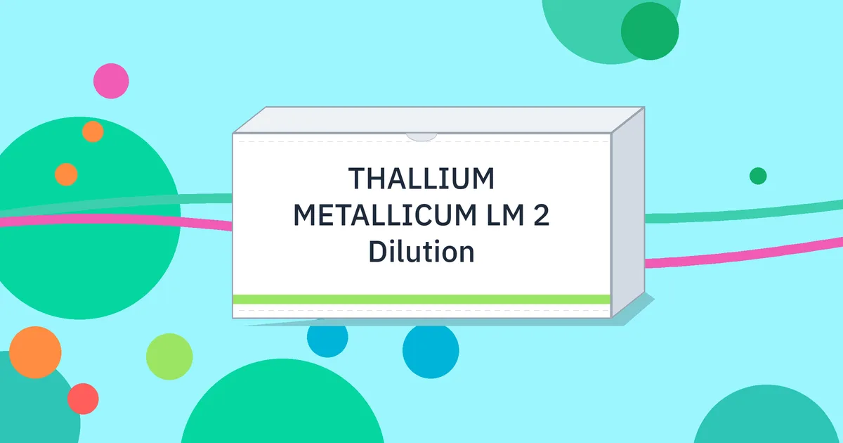 Symbolbild: Packung mit der Aufschrift THALLIUM METALLICUM LM 2 Dilution (PZN 13218344) – Verfügbarkeit und Bezug in Apotheken in Frankfurt am Main
