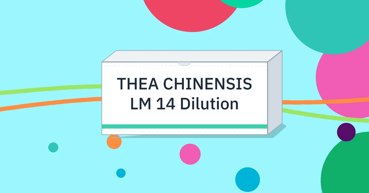 Symbolbild: Packung mit der Aufschrift THEA CHINENSIS LM 14 Dilution (PZN 13219326) – Verfügbarkeit und Bezug in Apotheken in Frankfurt am Main