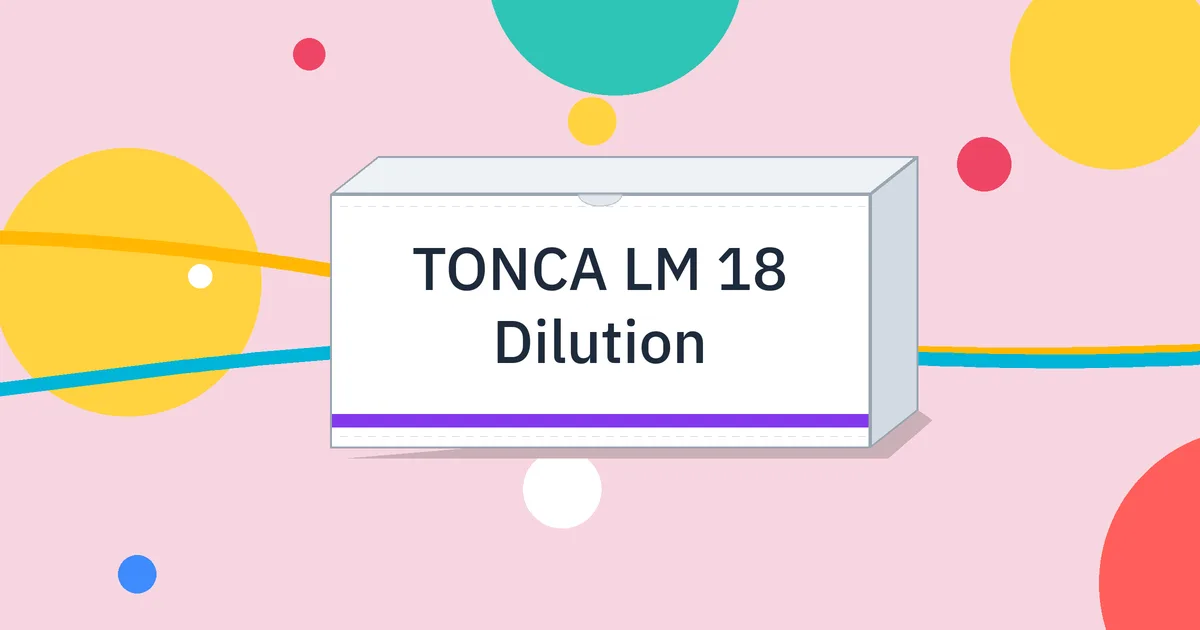 Symbolbild: Packung mit der Aufschrift TONCA LM 18 Dilution (PZN 13225344) – Verfügbarkeit und Bezug in Apotheken in Frankfurt am Main