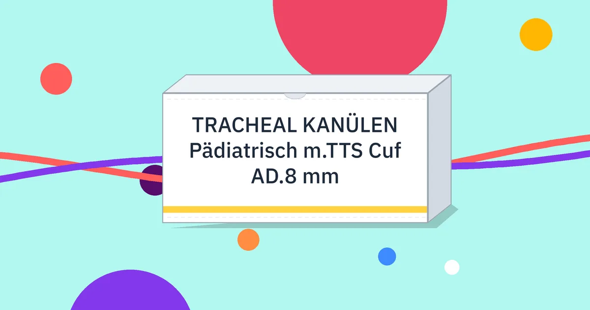 Symbolbild: Packung mit der Aufschrift TRACHEAL KANÜLEN Pädiatrisch m.TTS Cuf AD.8 mm (PZN 09217617) – Verfügbarkeit und Bezug in Apotheken in Frankfurt am Main