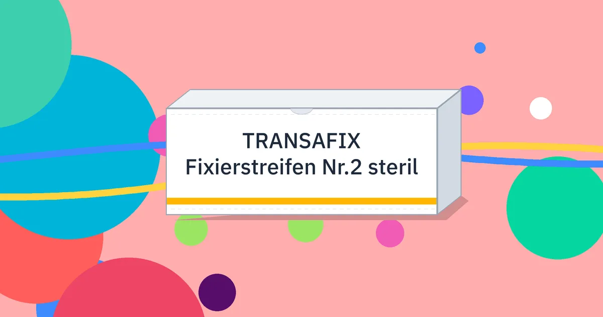Symbolbild: Packung mit der Aufschrift TRANSAFIX Fixierstreifen Nr.2 steril (PZN 11269082) – Verfügbarkeit und Bezug in Apotheken in Frankfurt am Main