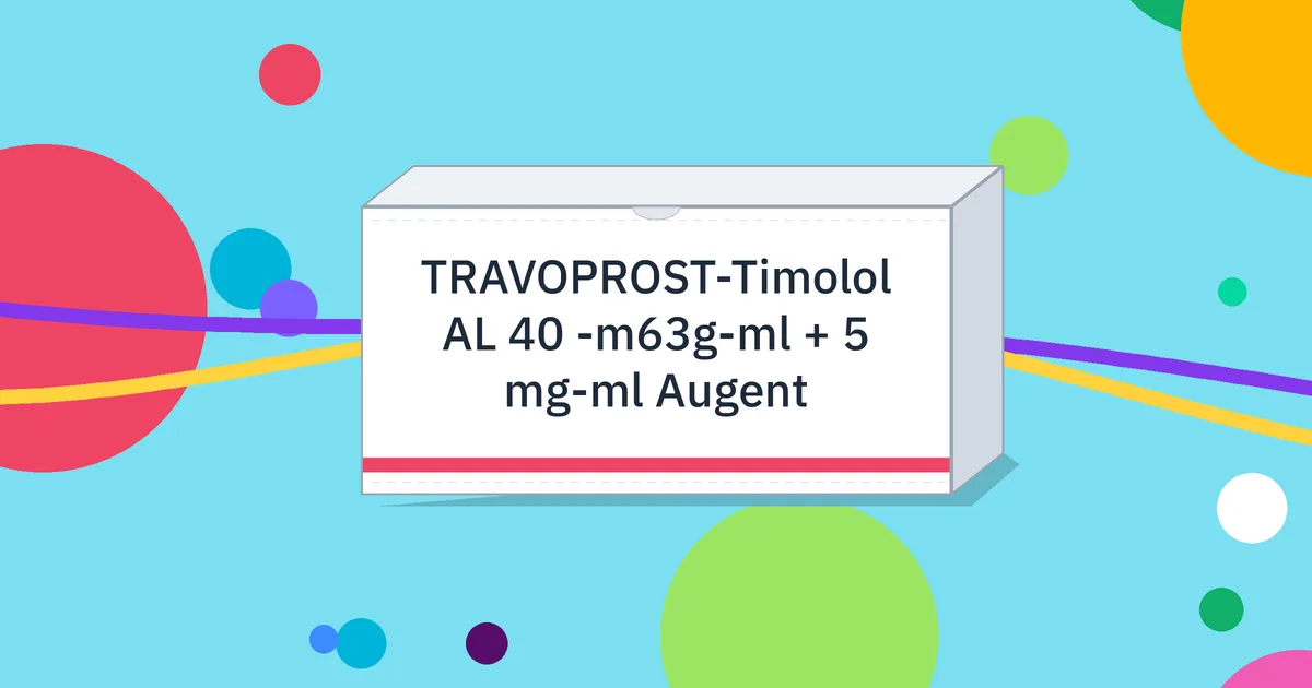 Symbolbild: Packung mit der Aufschrift TRAVOPROST-Timolol AL 40 -m63g-ml + 5 mg-ml Augent (PZN 12545348) – Verfügbarkeit und Bezug in Apotheken in Frankfurt am Main