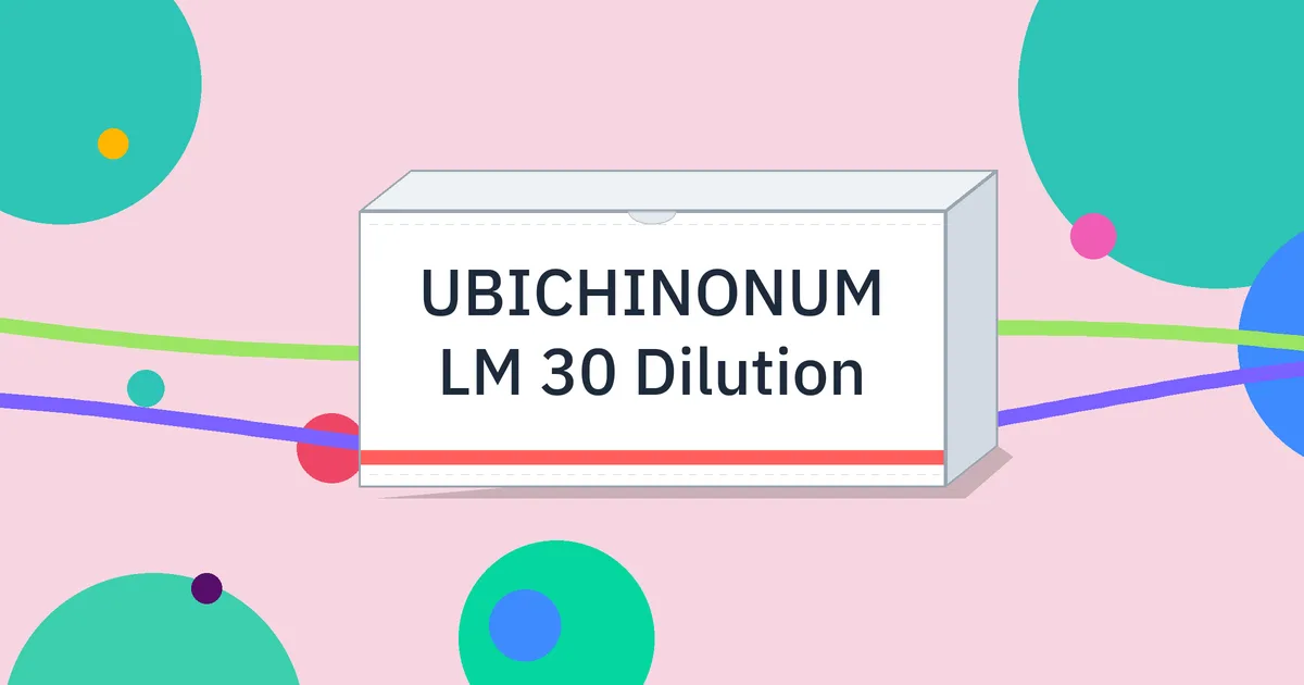 Symbolbild: Packung mit der Aufschrift UBICHINONUM LM 30 Dilution (PZN 13255032) – Verfügbarkeit und Bezug in Apotheken in Frankfurt am Main
