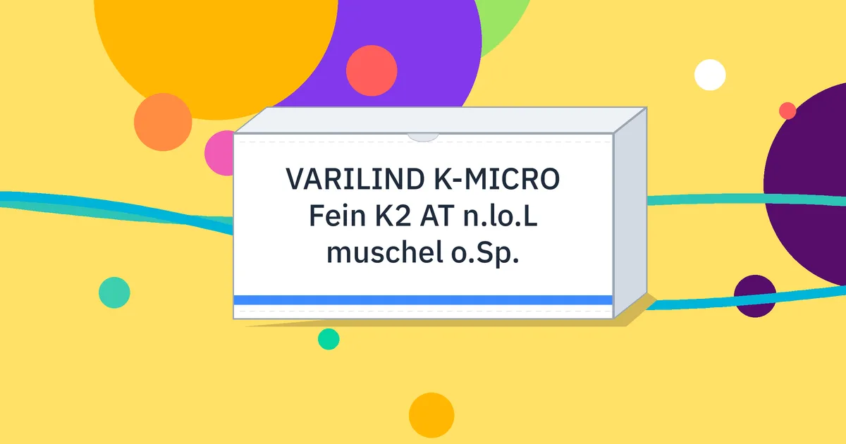 Symbolbild: Packung mit der Aufschrift VARILIND K-MICRO Fein K2 AT n.lo.L muschel o.Sp. (PZN 20554278) – Verfügbarkeit und Bezug in Apotheken in Frankfurt am Main
