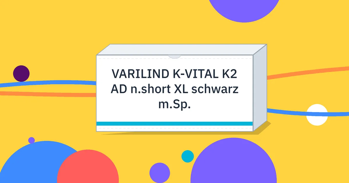 Symbolbild: Packung mit der Aufschrift VARILIND K-VITAL K2 AD n.short XL schwarz m.Sp. (PZN 20568174) – Verfügbarkeit und Bezug in Apotheken in Frankfurt am Main