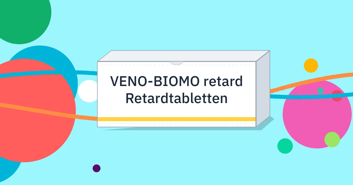 Symbolbild: Packung mit der Aufschrift VENO-BIOMO retard Retardtabletten (PZN 12399898) – Verfügbarkeit und Bezug in Apotheken in Frankfurt am Main
