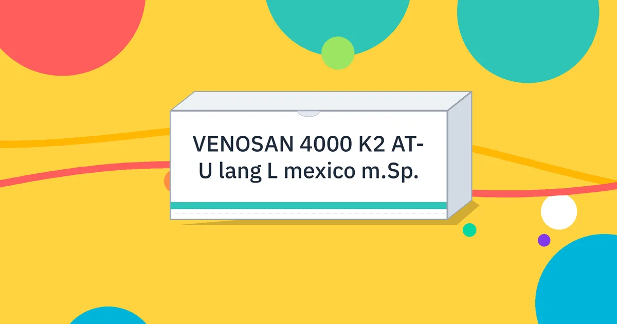Symbolbild: Packung mit der Aufschrift VENOSAN 4000 K2 AT-U lang L mexico m.Sp. (PZN 14424324) – Verfügbarkeit und Bezug in Apotheken in Frankfurt am Main