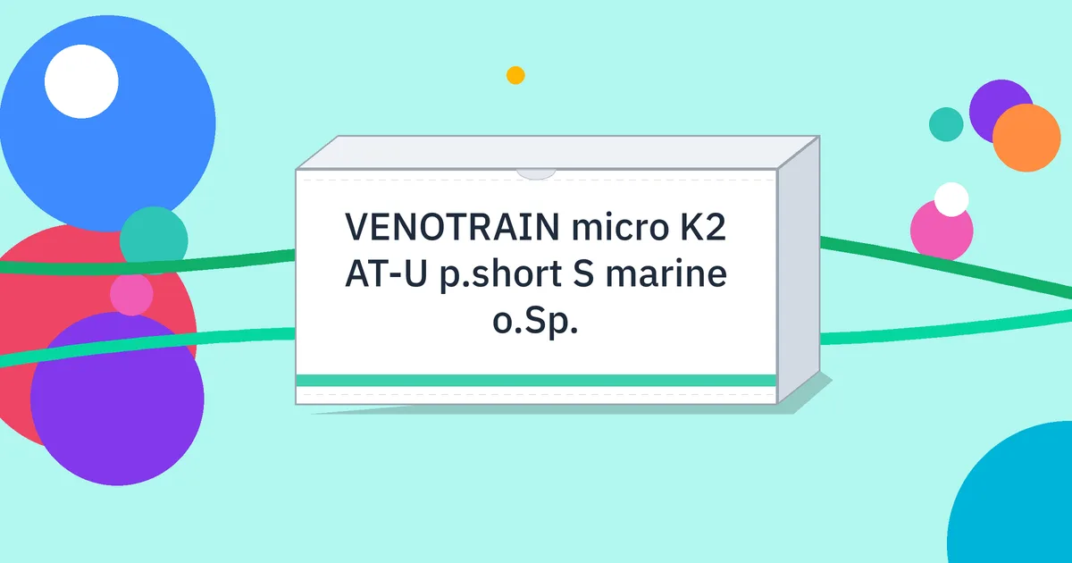 Symbolbild: Packung mit der Aufschrift VENOTRAIN micro K2 AT-U p.short S marine o.Sp. (PZN 03826686) – Verfügbarkeit und Bezug in Apotheken in Frankfurt am Main