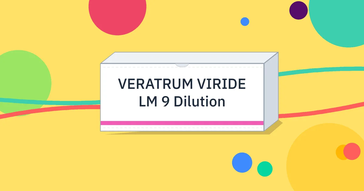 Symbolbild: Packung mit der Aufschrift VERATRUM VIRIDE LM 9 Dilution (PZN 13265183) – Verfügbarkeit und Bezug in Apotheken in Frankfurt am Main