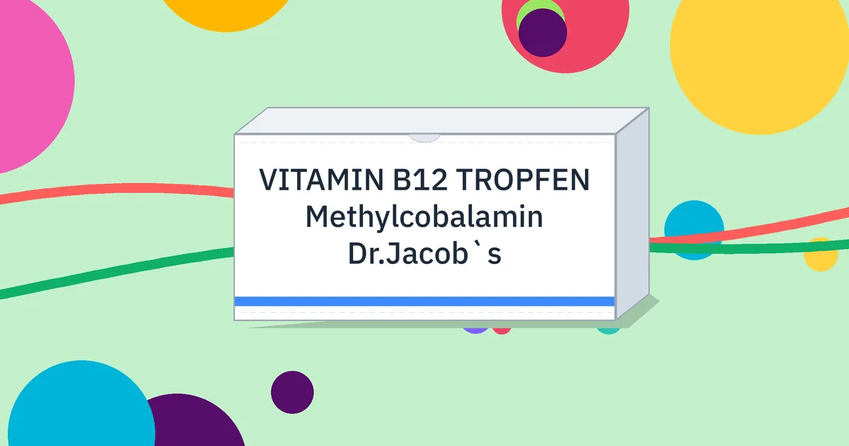 Symbolbild: Packung mit der Aufschrift VITAMIN B12 TROPFEN Methylcobalamin Dr.Jacob`s (PZN 19208536) – Verfügbarkeit und Bezug in Apotheken in Frankfurt am Main