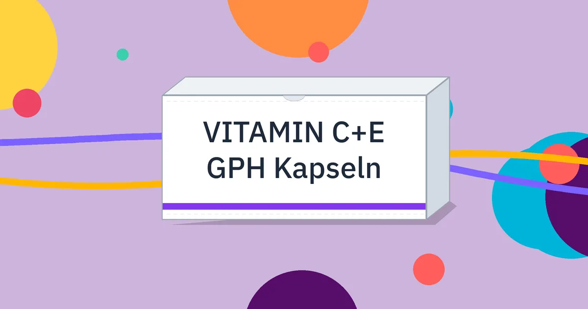 Symbolbild: Packung mit der Aufschrift VITAMIN C+E GPH Kapseln (PZN 02070602) – Verfügbarkeit und Bezug in Apotheken in Frankfurt am Main