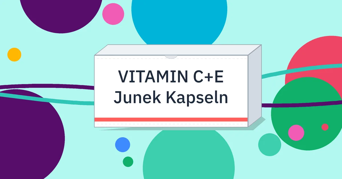 Symbolbild: Packung mit der Aufschrift VITAMIN C+E Junek Kapseln (PZN 00136886) – Verfügbarkeit und Bezug in Apotheken in Frankfurt am Main