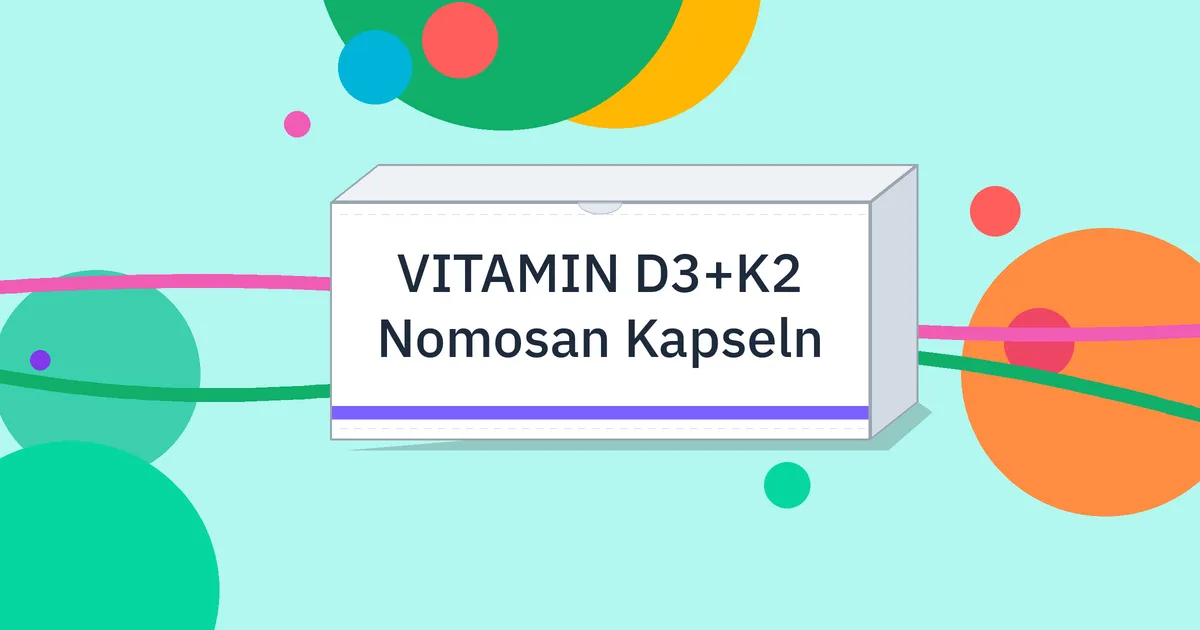 Symbolbild: Packung mit der Aufschrift VITAMIN D3+K2 Nomosan Kapseln (PZN 14179149) – Verfügbarkeit und Bezug in Apotheken in Frankfurt am Main