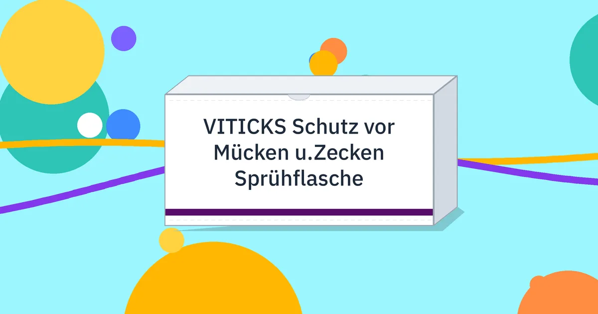 Symbolbild: Packung mit der Aufschrift VITICKS Schutz vor Mücken u.Zecken Sprühflasche (PZN 11100549) – Verfügbarkeit und Bezug in Apotheken in Frankfurt am Main