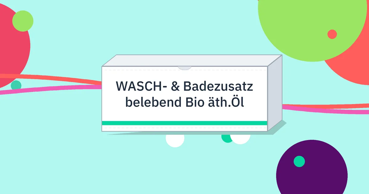Symbolbild: Packung mit der Aufschrift WASCH- & Badezusatz belebend Bio äth.Öl (PZN 17924671) – Verfügbarkeit und Bezug in Apotheken in Frankfurt am Main