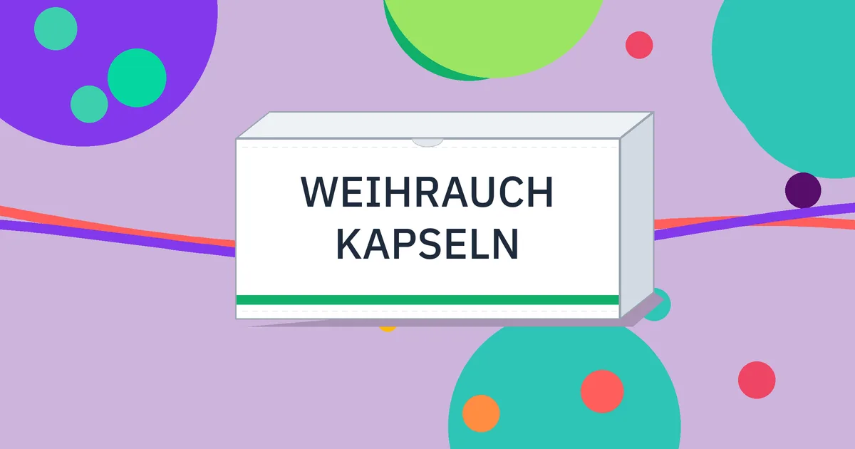 Symbolbild: Packung mit der Aufschrift WEIHRAUCH KAPSELN (PZN 08414468) – Verfügbarkeit und Bezug in Apotheken in Frankfurt am Main