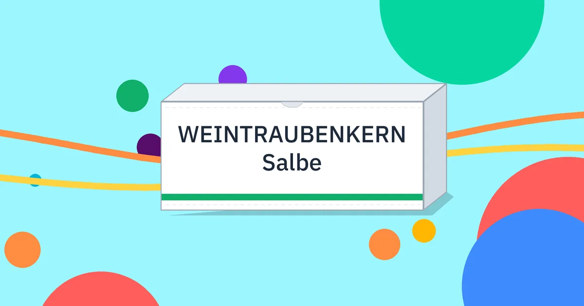 Symbolbild: Packung mit der Aufschrift WEINTRAUBENKERN Salbe (PZN 19142286) – Verfügbarkeit und Bezug in Apotheken in Frankfurt am Main
