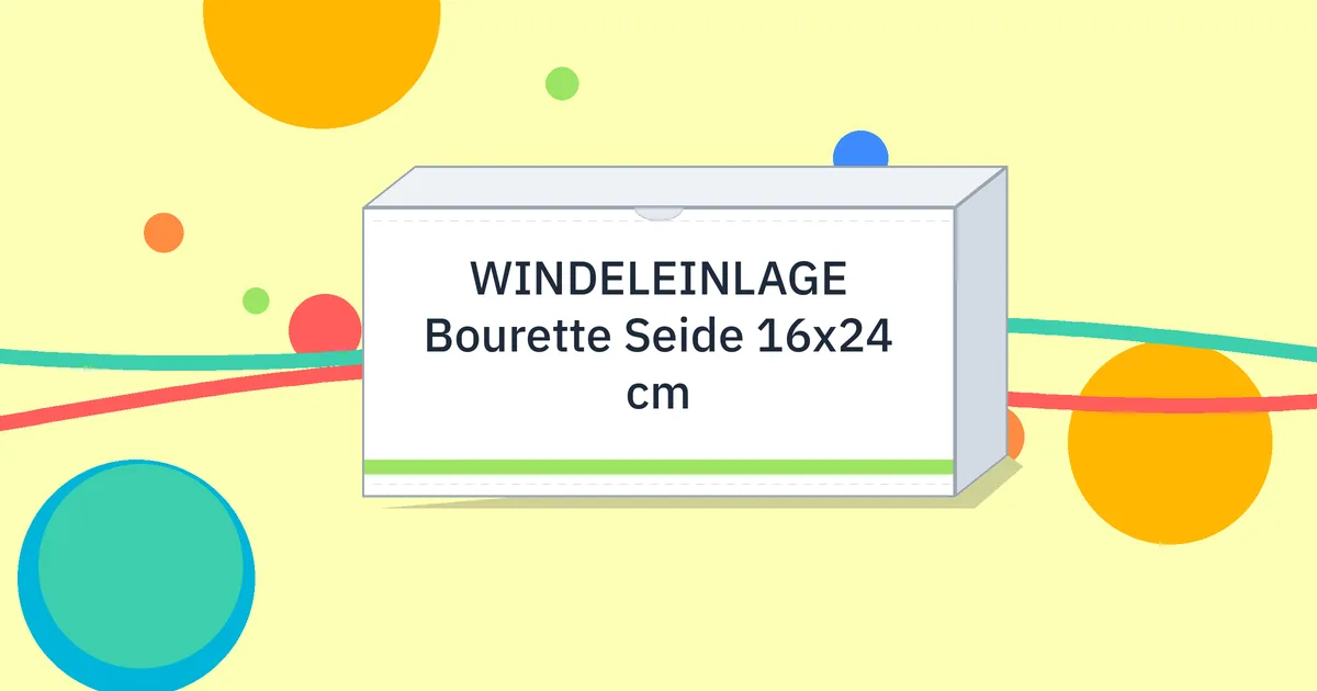 Symbolbild: Packung mit der Aufschrift WINDELEINLAGE Bourette Seide 16x24 cm (PZN 17244255) – Verfügbarkeit und Bezug in Apotheken in Frankfurt am Main