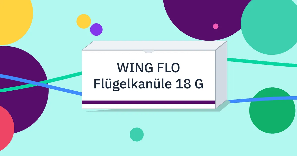 Symbolbild: Packung mit der Aufschrift WING FLO Flügelkanüle 18 G (PZN 09151580) – Verfügbarkeit und Bezug in Apotheken in Frankfurt am Main