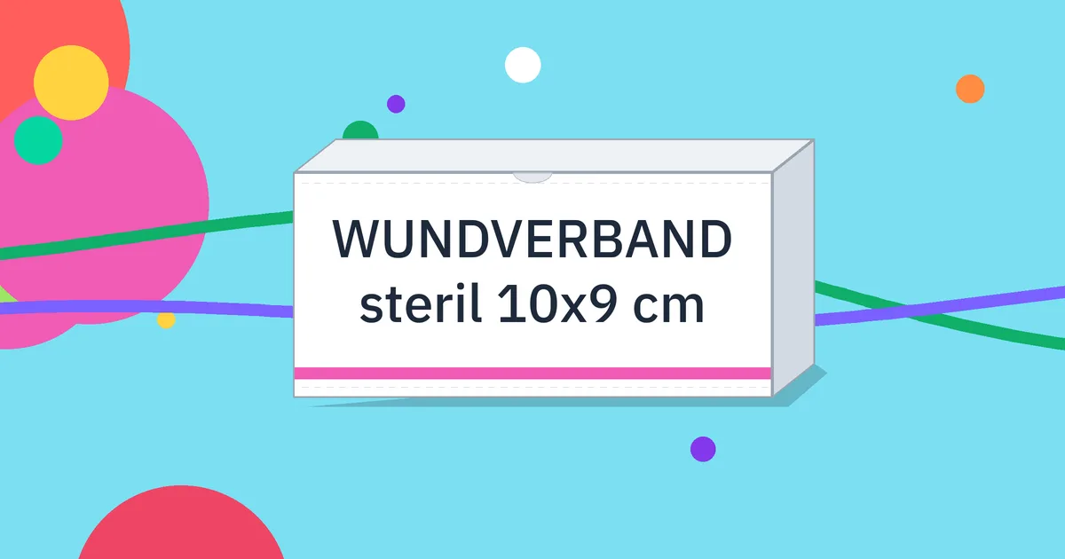 Symbolbild: Packung mit der Aufschrift WUNDVERBAND steril 10x9 cm (PZN 10831475) – Verfügbarkeit und Bezug in Apotheken in Frankfurt am Main