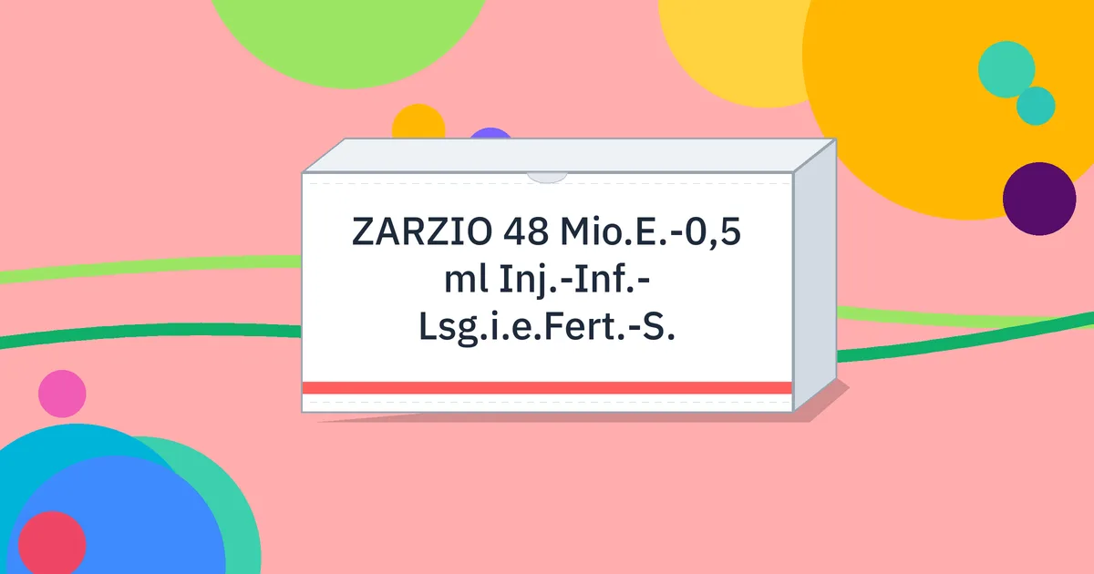 Symbolbild: Packung mit der Aufschrift ZARZIO 48 Mio.E.-0,5 ml Inj.-Inf.-Lsg.i.e.Fert.-S. (PZN 12554459) – Verfügbarkeit und Bezug in Apotheken in Frankfurt am Main