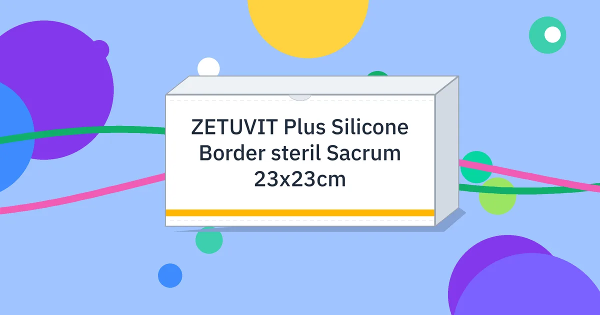 Symbolbild: Packung mit der Aufschrift ZETUVIT Plus Silicone Border steril Sacrum 23x23cm (PZN 20124968) – Verfügbarkeit und Bezug in Apotheken in Frankfurt am Main