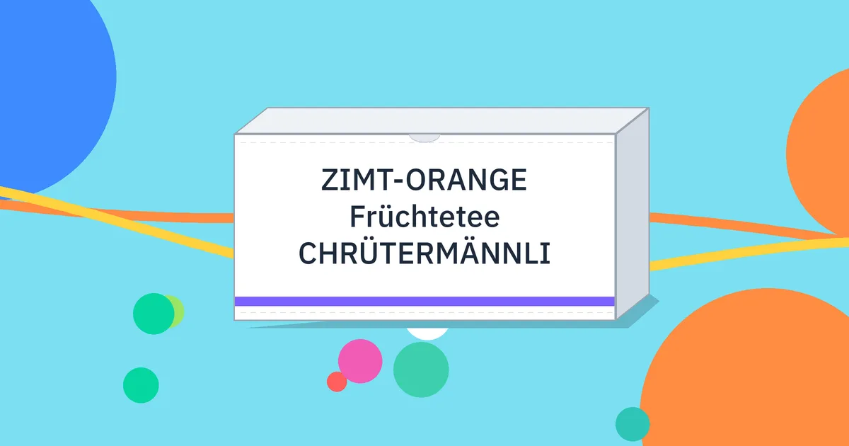 Symbolbild: Packung mit der Aufschrift ZIMT-ORANGE Früchtetee CHRÜTERMÄNNLI (PZN 05884742) – Verfügbarkeit und Bezug in Apotheken in Frankfurt am Main