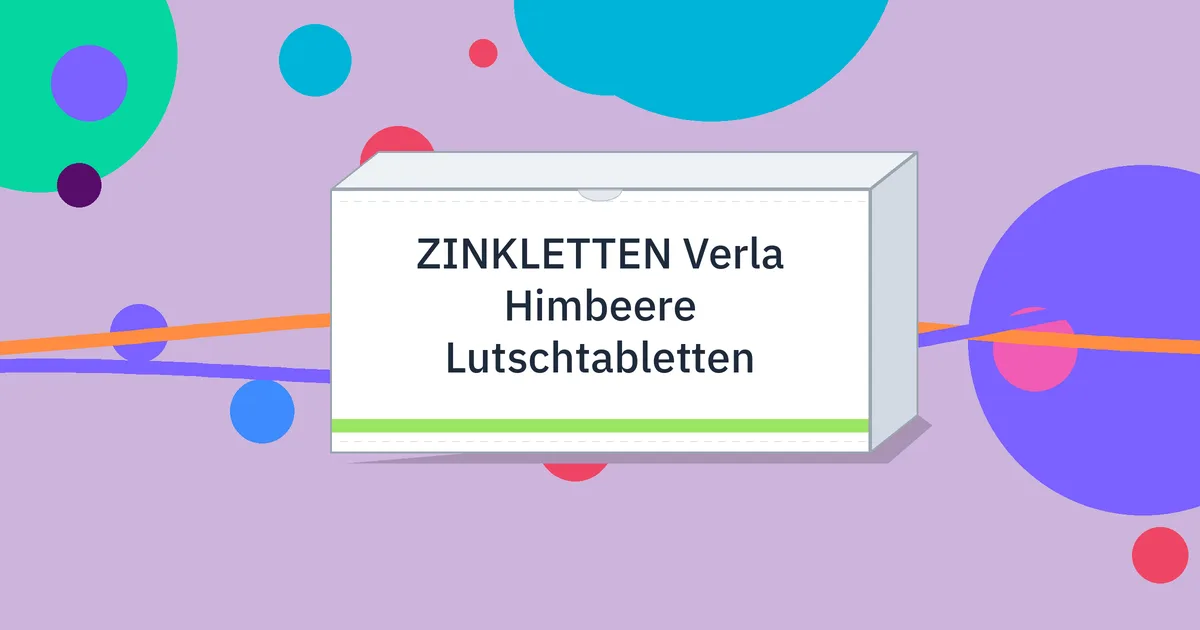 Symbolbild: Packung mit der Aufschrift ZINKLETTEN Verla Himbeere Lutschtabletten (PZN 18813413) – Verfügbarkeit und Bezug in Apotheken in Frankfurt am Main