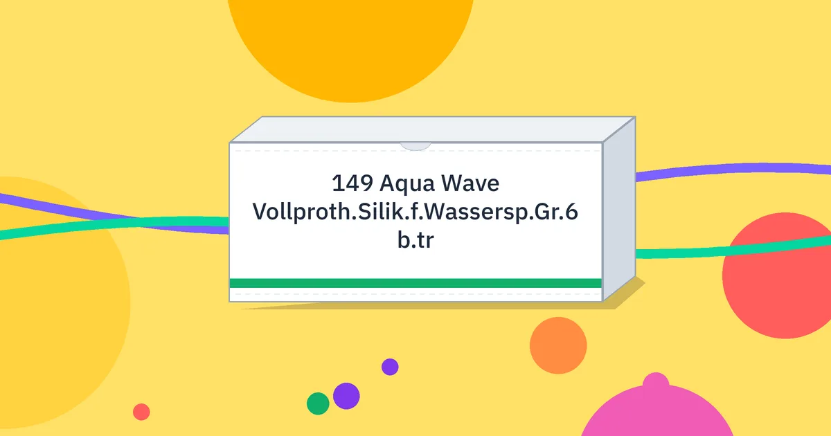 Symbolbild: Packung mit der Aufschrift 149 Aqua Wave Vollproth.Silik.f.Wassersp.Gr.6 b.tr (PZN 19182475) – Verfügbarkeit und Bezug in Apotheken in Frankfurt am Main