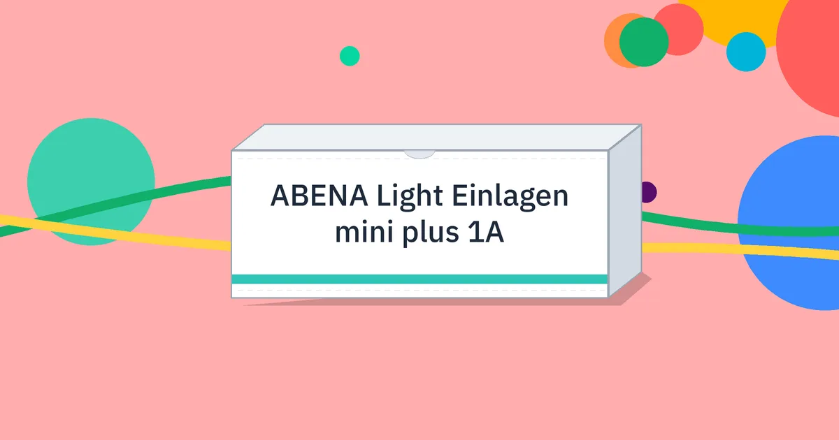 Symbolbild: Packung mit der Aufschrift ABENA Light Einlagen mini plus 1A (PZN 13702407) – Verfügbarkeit und Bezug in Apotheken in Frankfurt am Main