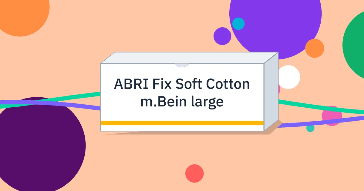 Symbolbild: Packung mit der Aufschrift ABRI Fix Soft Cotton m.Bein large (PZN 00731258) – Verfügbarkeit und Bezug in Apotheken in Frankfurt am Main