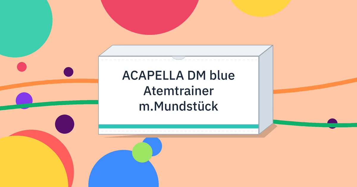 Symbolbild: Packung mit der Aufschrift ACAPELLA DM blue Atemtrainer m.Mundstück (PZN 00053752) – Verfügbarkeit und Bezug in Apotheken in Frankfurt am Main