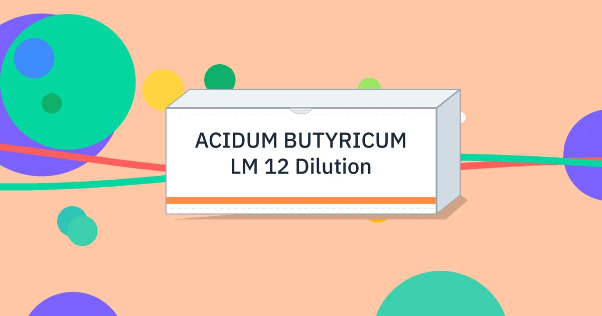 Symbolbild: Packung mit der Aufschrift ACIDUM BUTYRICUM LM 12 Dilution (PZN 13270623) – Verfügbarkeit und Bezug in Apotheken in Frankfurt am Main