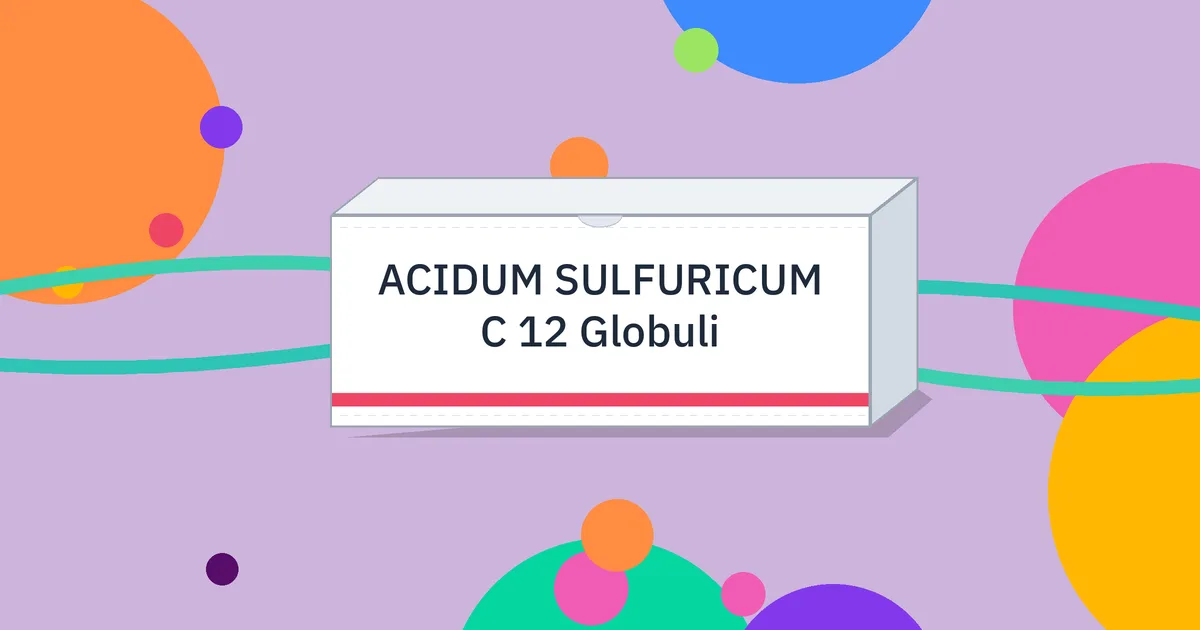 Symbolbild: Packung mit der Aufschrift ACIDUM SULFURICUM C 12 Globuli (PZN 00544792) – Verfügbarkeit und Bezug in Apotheken in Frankfurt am Main