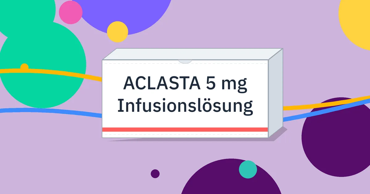 Symbolbild: Packung mit der Aufschrift ACLASTA 5 mg Infusionslösung (PZN 11030004) – Verfügbarkeit und Bezug in Apotheken in Frankfurt am Main