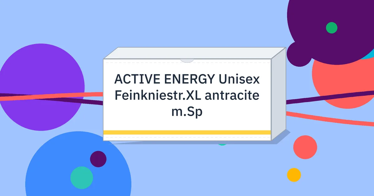 Symbolbild: Packung mit der Aufschrift ACTIVE ENERGY Unisex Feinkniestr.XL antracite m.Sp (PZN 06448440) – Verfügbarkeit und Bezug in Apotheken in Frankfurt am Main