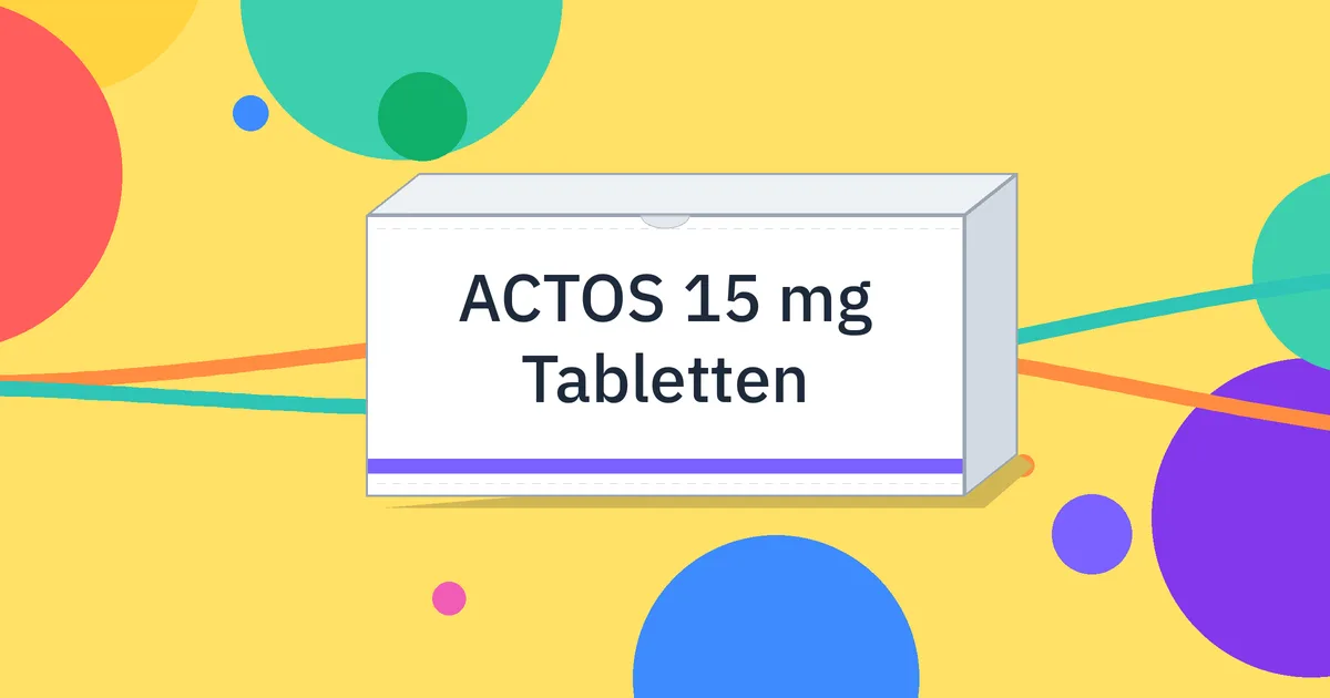 Symbolbild: Packung mit der Aufschrift ACTOS 15 mg Tabletten (PZN 00358500) – Verfügbarkeit und Bezug in Apotheken in Frankfurt am Main
