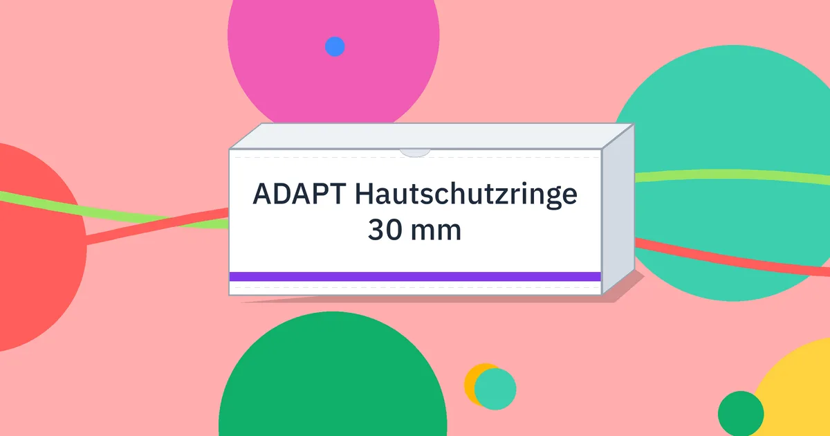 Symbolbild: Packung mit der Aufschrift ADAPT Hautschutzringe 30 mm (PZN 04195503) – Verfügbarkeit und Bezug in Apotheken in Frankfurt am Main