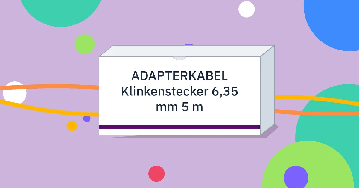 Symbolbild: Packung mit der Aufschrift ADAPTERKABEL Klinkenstecker 6,35 mm 5 m (PZN 05462863) – Verfügbarkeit und Bezug in Apotheken in Frankfurt am Main
